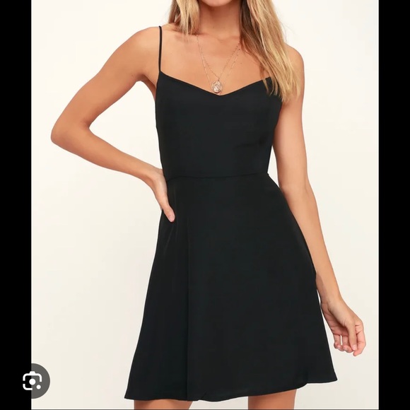 Lulus | Dresses | Lulus Black Skater Mini Dress | Poshmark
